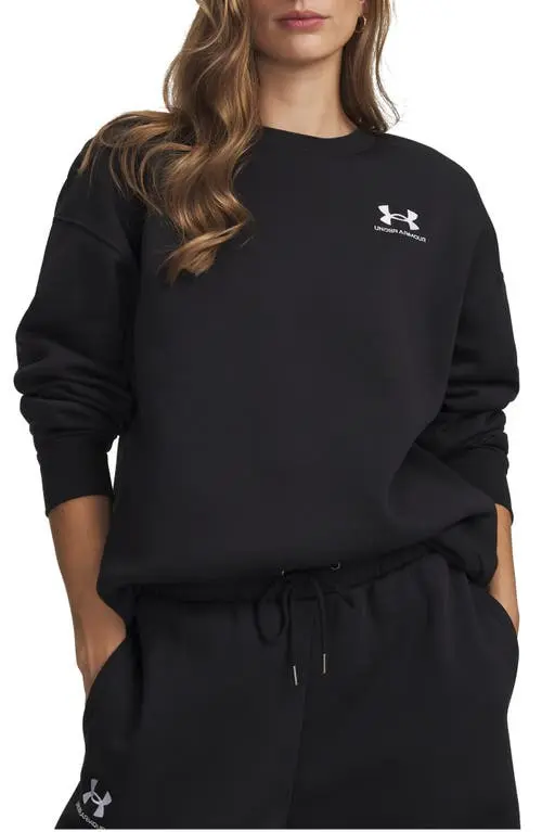 Under Armour Icon Fleece Crewneck Sweatshirt - Black//white