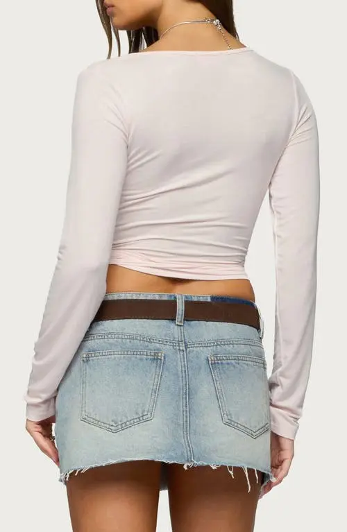 EDIKTED Malenna Wrap Crop Top - Light-pink