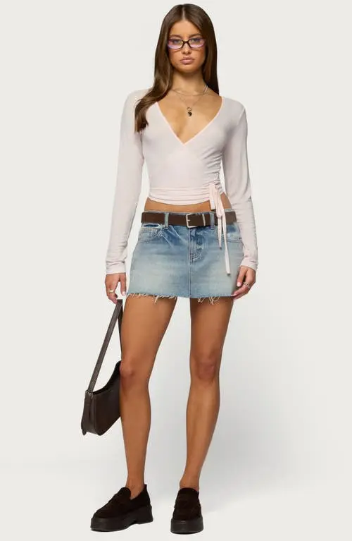 EDIKTED Malenna Wrap Crop Top - Light-pink