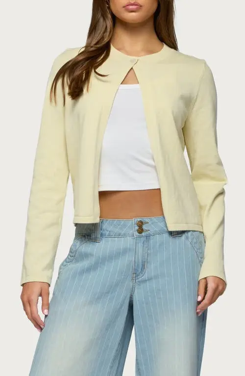 EDIKTED Split Front Cardigan - Yellow