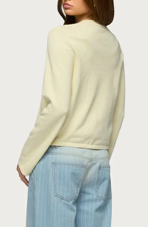 EDIKTED Split Front Cardigan - Yellow
