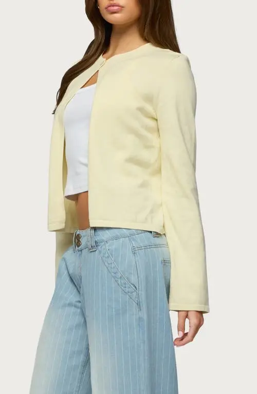 EDIKTED Split Front Cardigan - Yellow