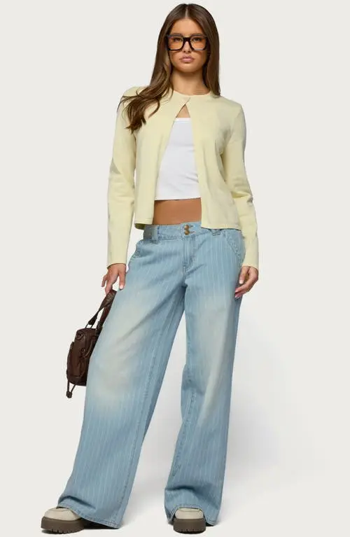 EDIKTED Split Front Cardigan - Yellow