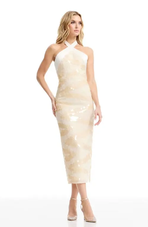 Dress The Population Amani Embellished Halter Cocktail Dress