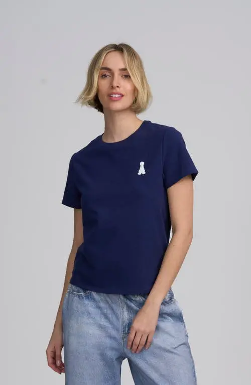 ELLE COLLECTION Logo Appliqué Tee - Navy
