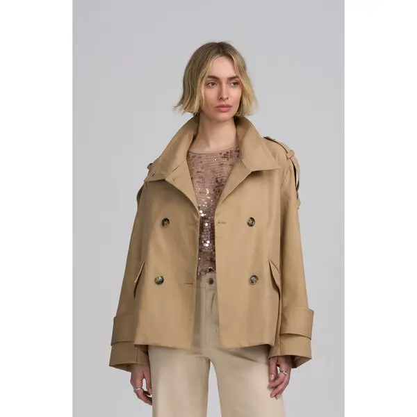 ELLE COLLECTION Cropped Trench - Light Camel