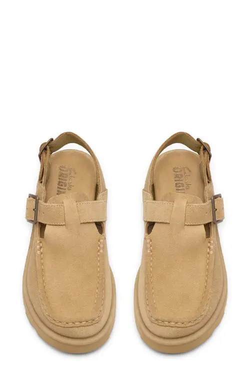 Clarks Meare Easy Slingback Mule - Maple Suede