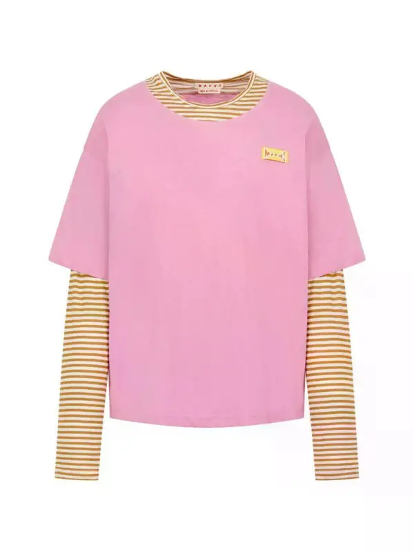 Marni Layered Cotton T-shirt - Pink