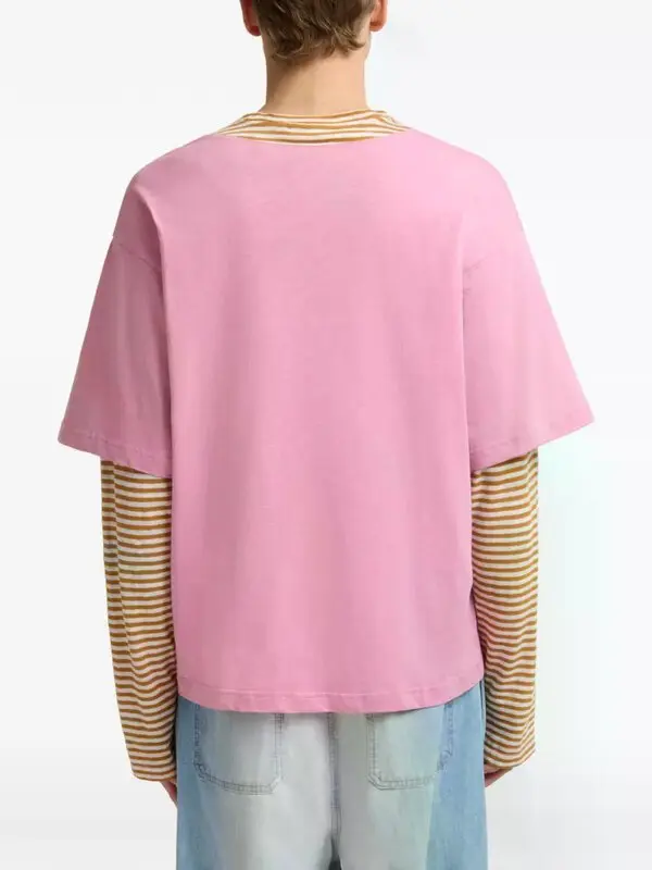 Marni Layered Cotton T-shirt - Pink