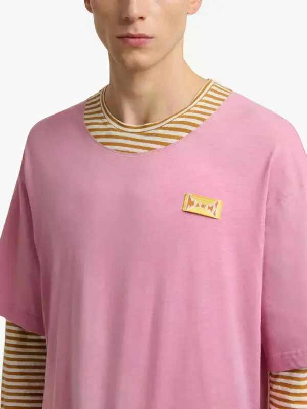 Marni Layered Cotton T-shirt - Pink
