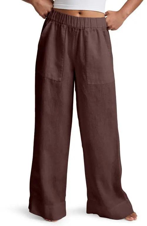 Beyond Yoga Wide-leg Linen Pants - Iced Mocha