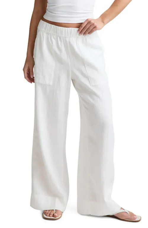 Beyond Yoga Wide-leg Linen Pants - White