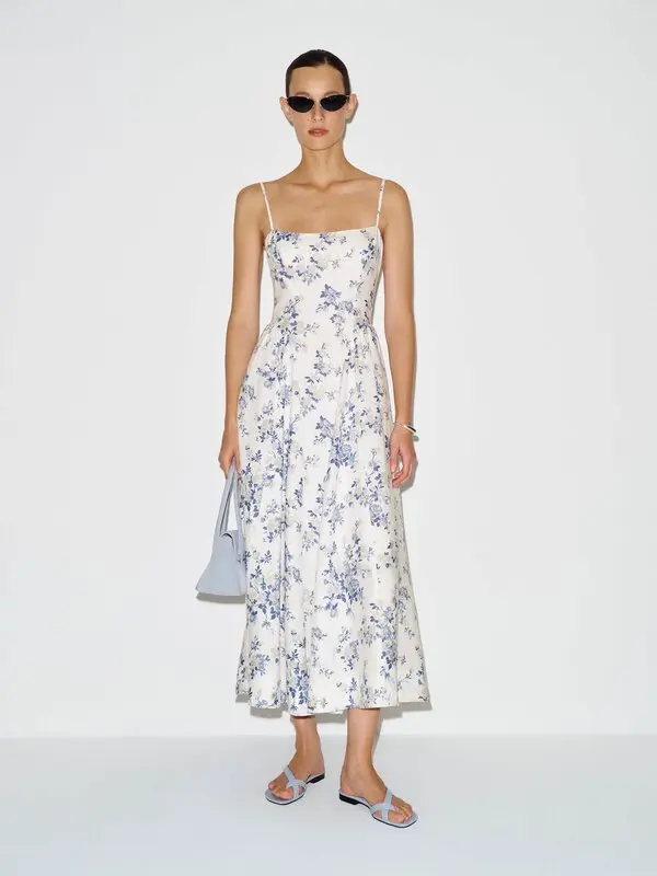 REFORMATION Neri Linen Dress - Ivory