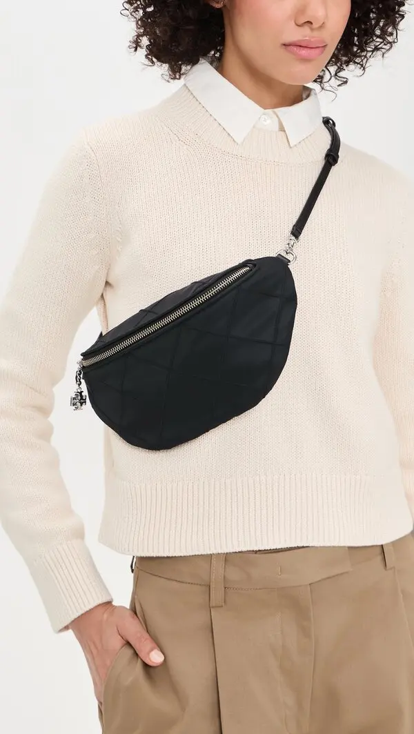 Tory Burch Fleming Nylon Belt Bag - Black