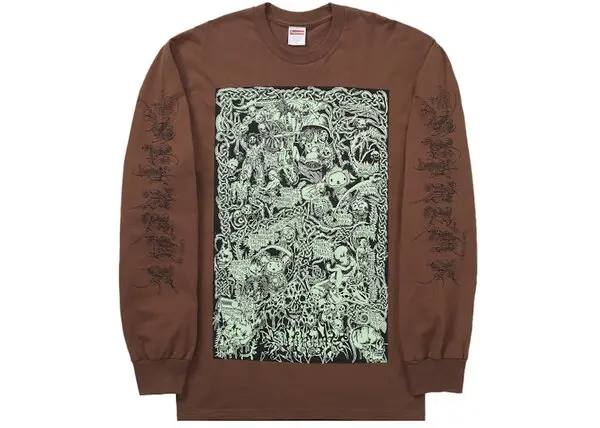 Supreme Wombat Long Sleeve Tee Shirt - Brown
