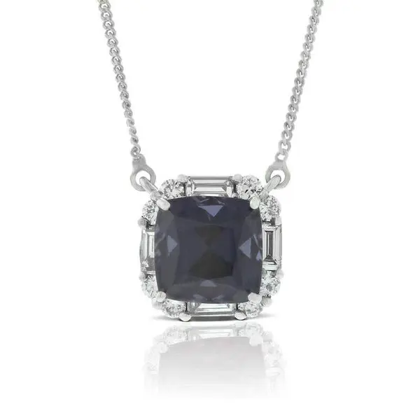 Benbridge Spinel & Diamond 14k White Gold Necklace - Gray