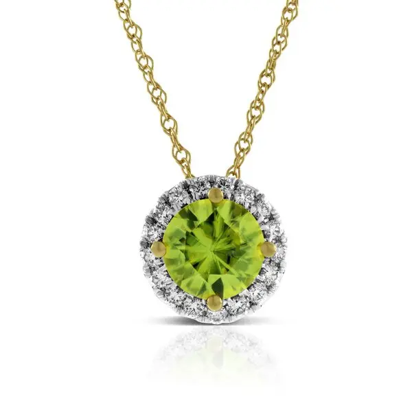Benbridge Sphene And Diamond Halo Pendant - Green