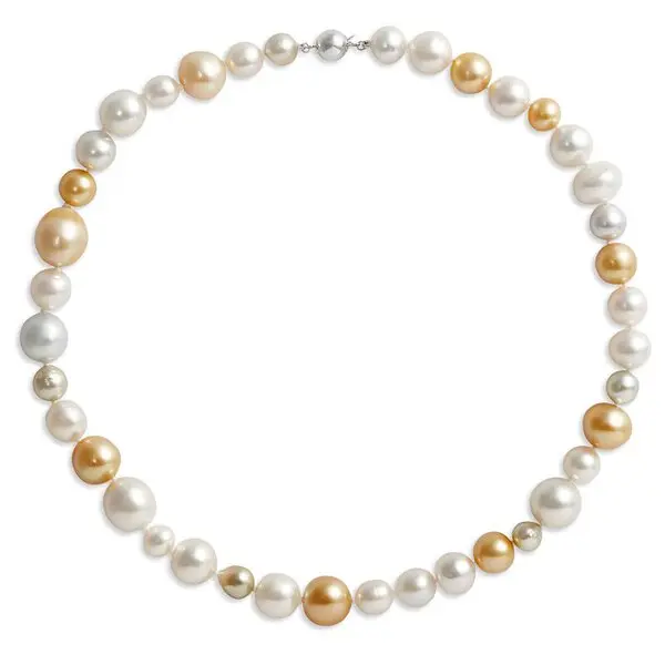 Benbridge 18-inch Semi Baroque Pearl Strand, 14k White Gold, |swn-5845c - Wg