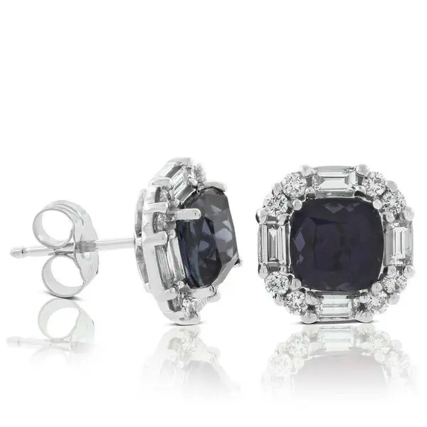 Benbridge Spinel And Diamond Stud Earrings - Gray