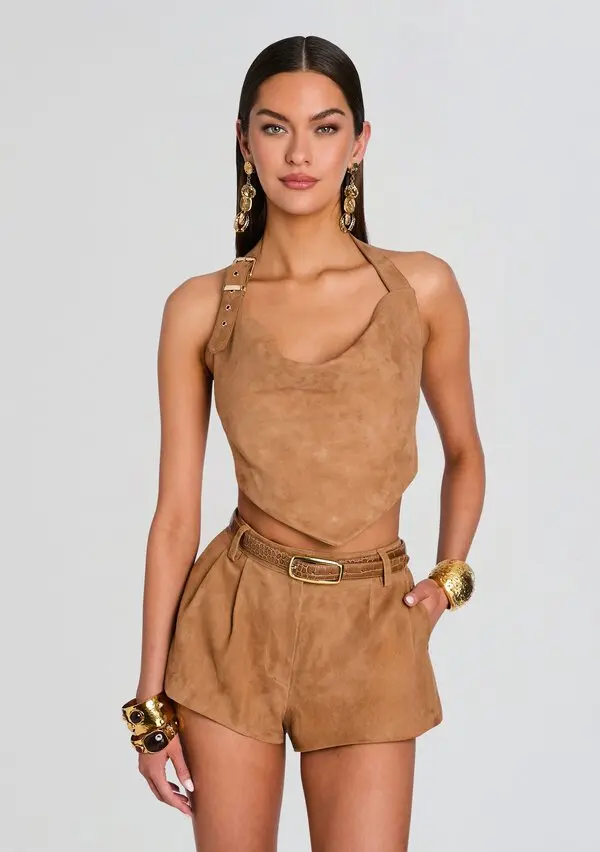 Retrofete Windsor Suede Top - Caramel