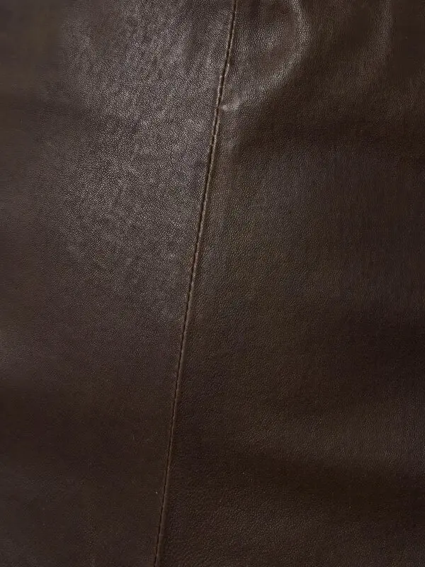 Nour Hammour Paneled Leather Flared Pants