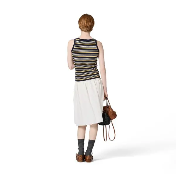 Miu Miu Cotton Tank Top - Navy | Editorialist