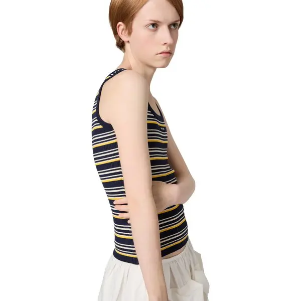Miu Miu Cotton Tank Top - Navy
