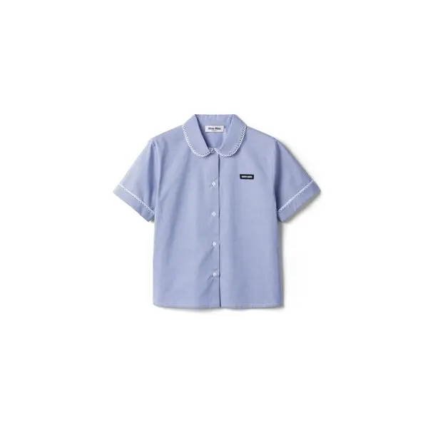 Miu Miu Gingham Shirt - White/light Blue