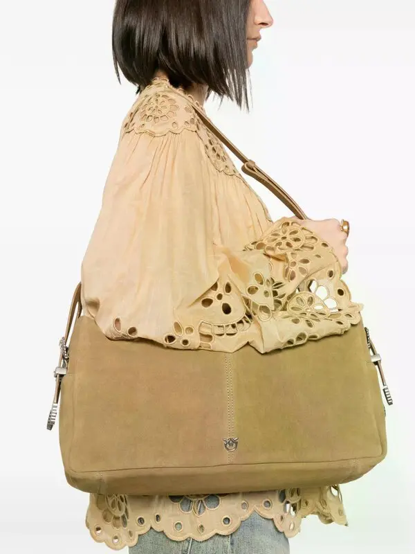 Pinko Suede Shoulder Bag - Neutrals