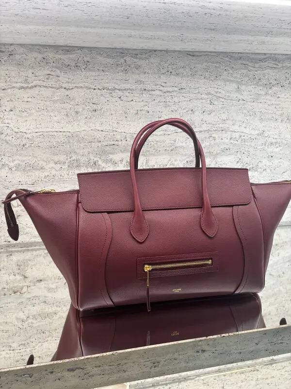 Celine Luggage In Syrah - Burgundy