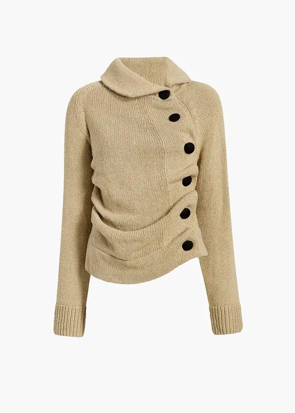 Khaite Lorrai Silk-cotton Cardigan - Beige