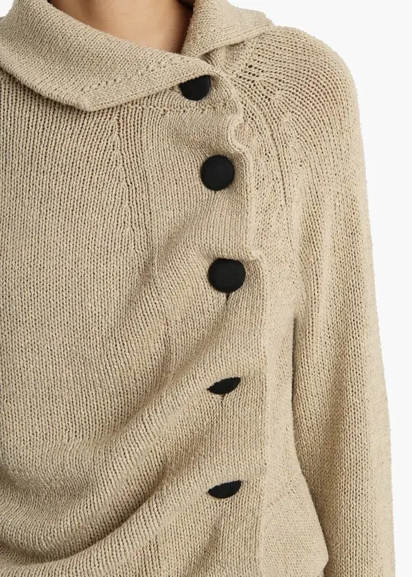 Khaite Lorrai Silk-cotton Cardigan - Beige
