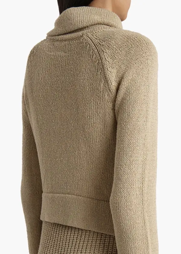 Khaite Lorrai Silk-cotton Cardigan - Beige