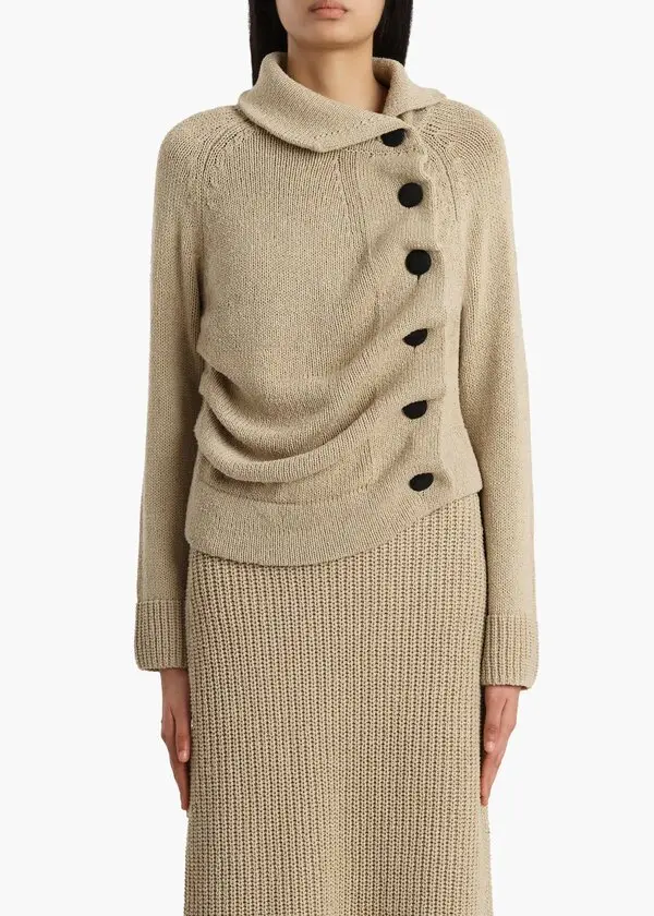 Khaite Lorrai Silk-cotton Cardigan - Beige