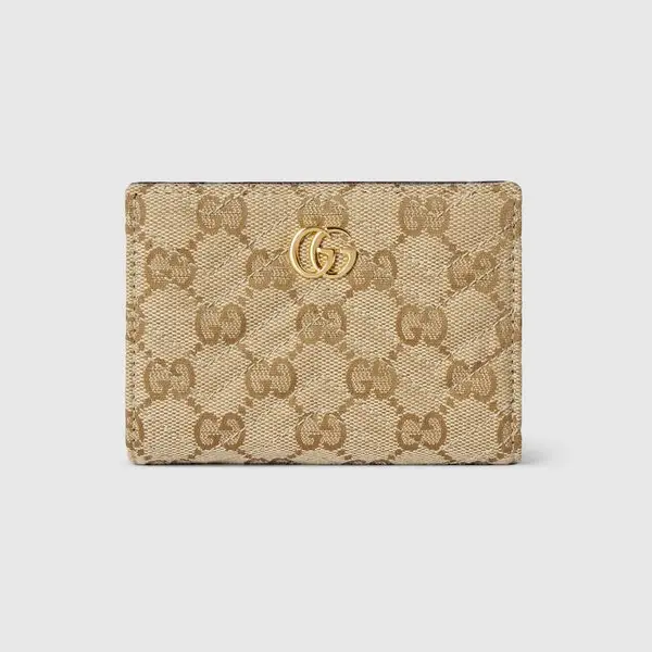 Gucci Gg Marmont Small Wallet Gg Canvas - Beige