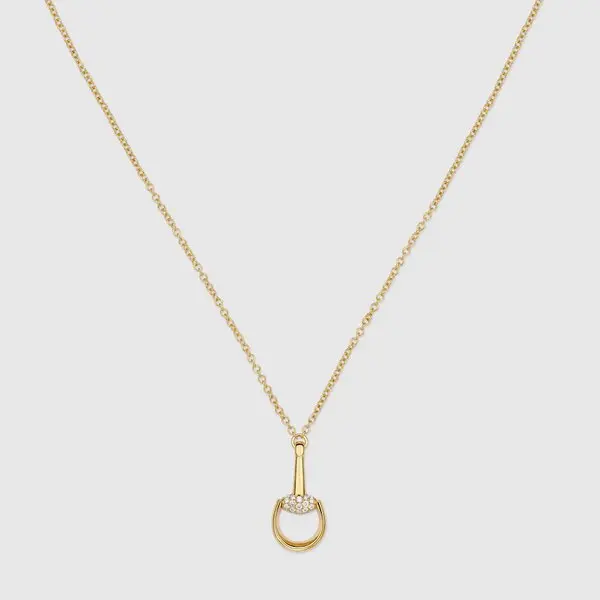 Gucci Horsebit Diamond 18k Pendant Necklace - Yellow Gold