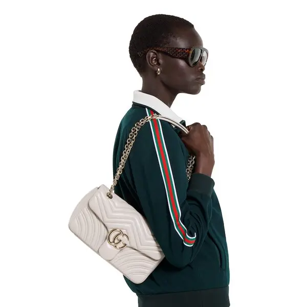 Gucci Gg Marmont Medium Shoulder Bag - White