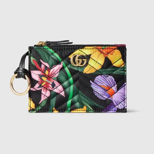 Gucci Gg Marmont Zip Key Pouch - Black