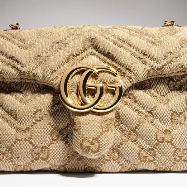 Gucci Gg Marmont Small Shoulder Bag Gg Canvas - Beige