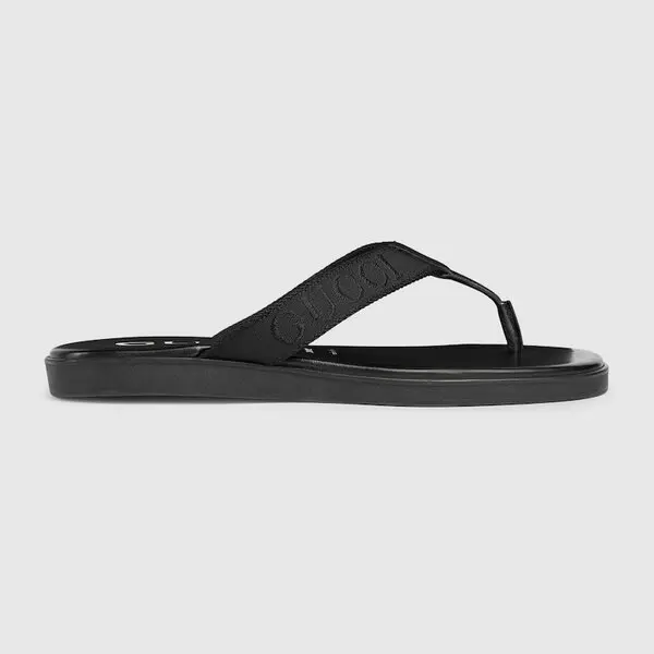 Gucci Thong With Tonal Logo Fabric