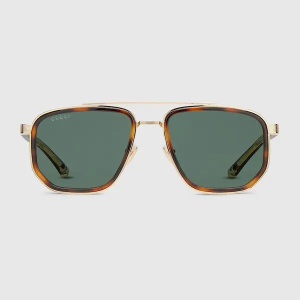 Gucci Navigator Frame Sunglasses - Gold