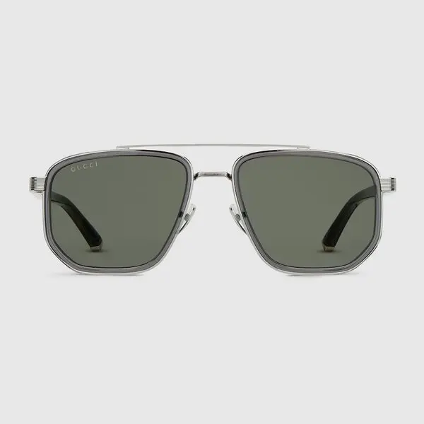 Gucci Navigator Frame Sunglasses - Silver