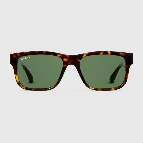 Gucci Rectangular Frame Sunglasses - Green