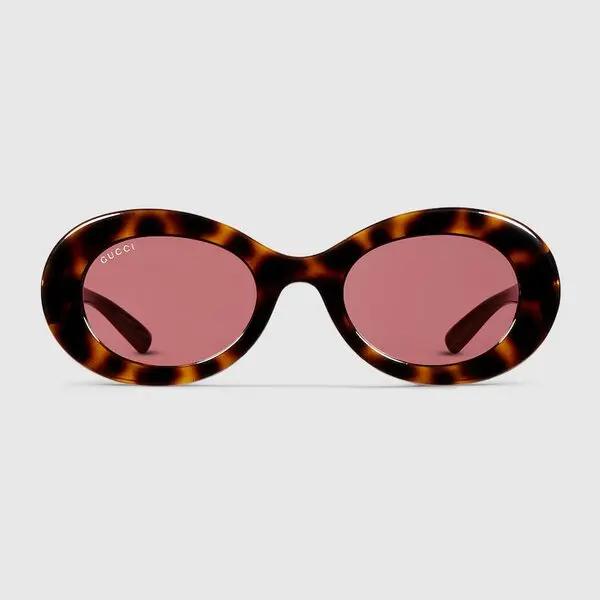 Gucci Oval Frame Sunglasses - Red