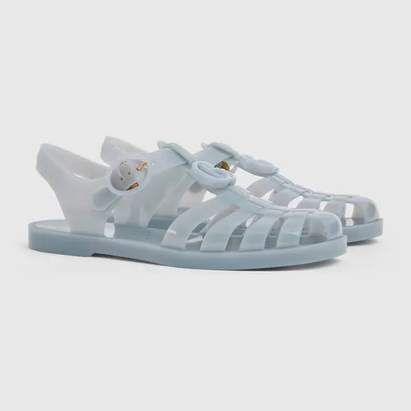 Gucci Double G Rubber Sandal - Blue