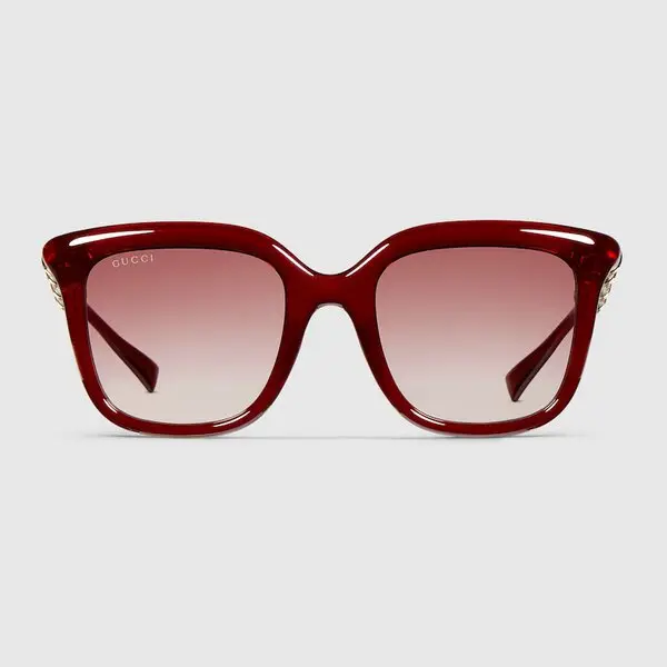 Gucci Square Frame Sunglasses - Red