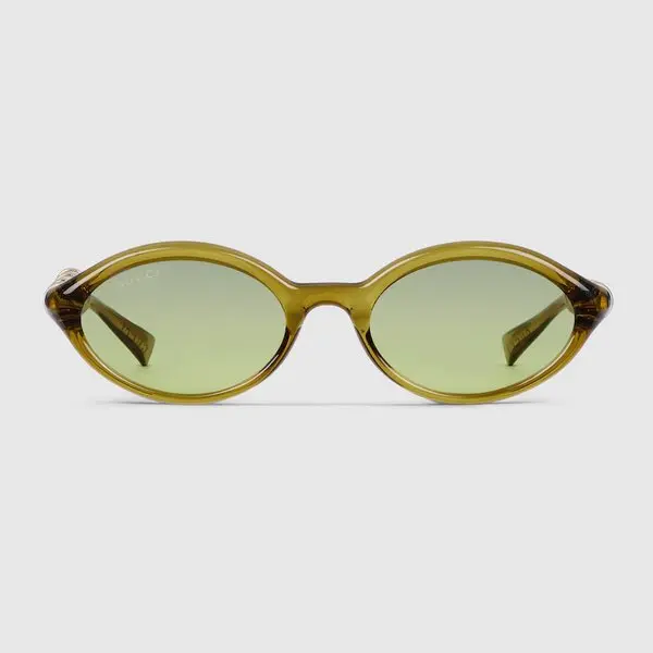 Gucci Oval Frame Sunglasses - Green