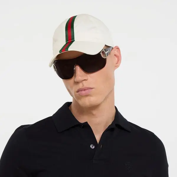 Gucci Cotton Baseball Cap With Web - Green