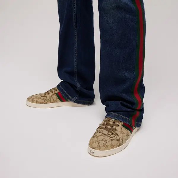Gucci Stretch Gg Canvas Low-top Sneakers - Beige