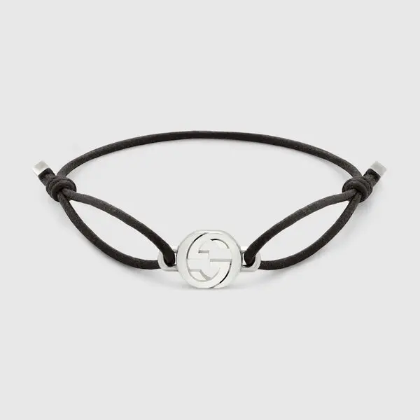 Gucci Interlocking G Cord Bracelet - Sterling Silver